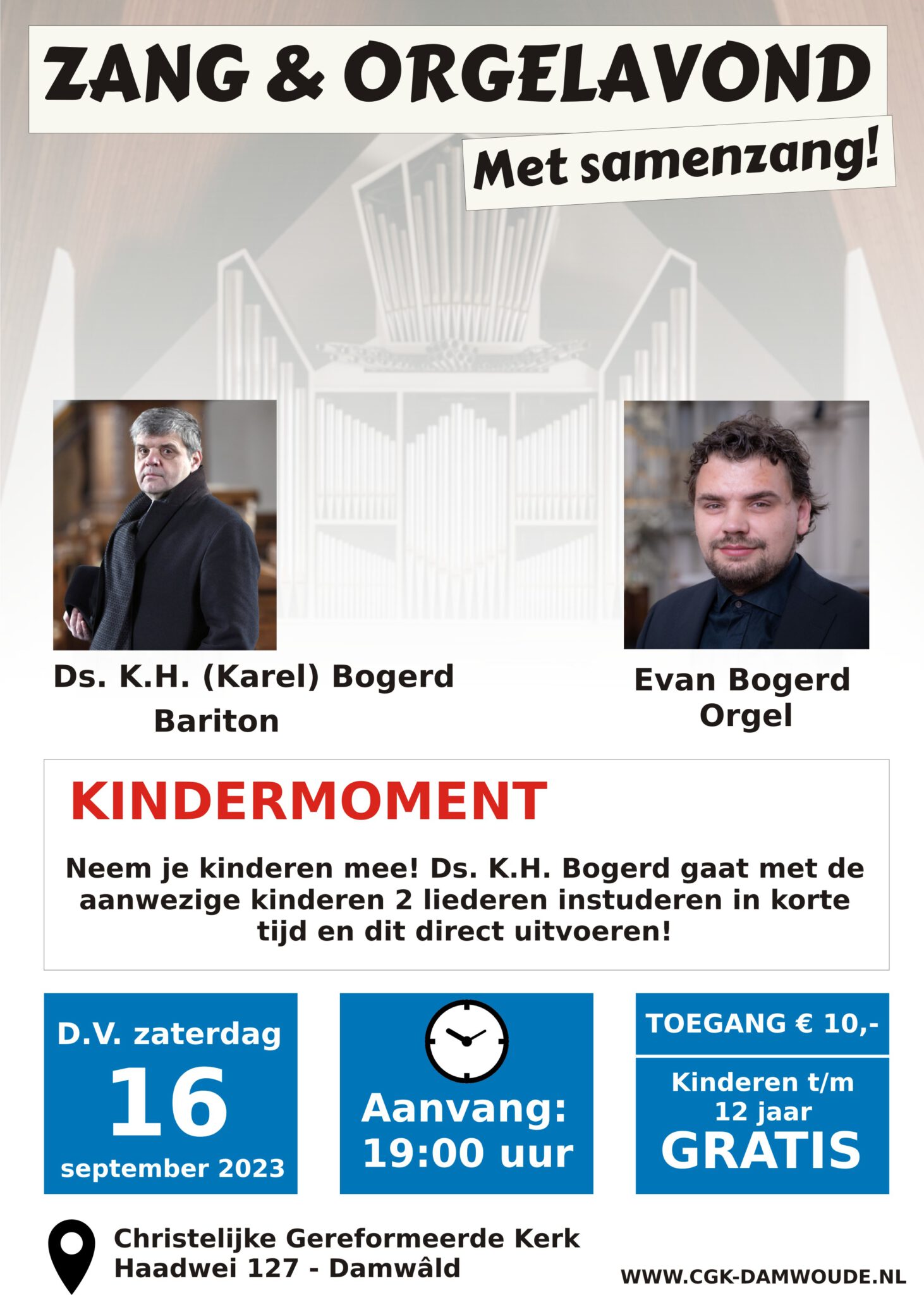 Concert vader en zoon Bogerd 16-9-23 – Sionskerk